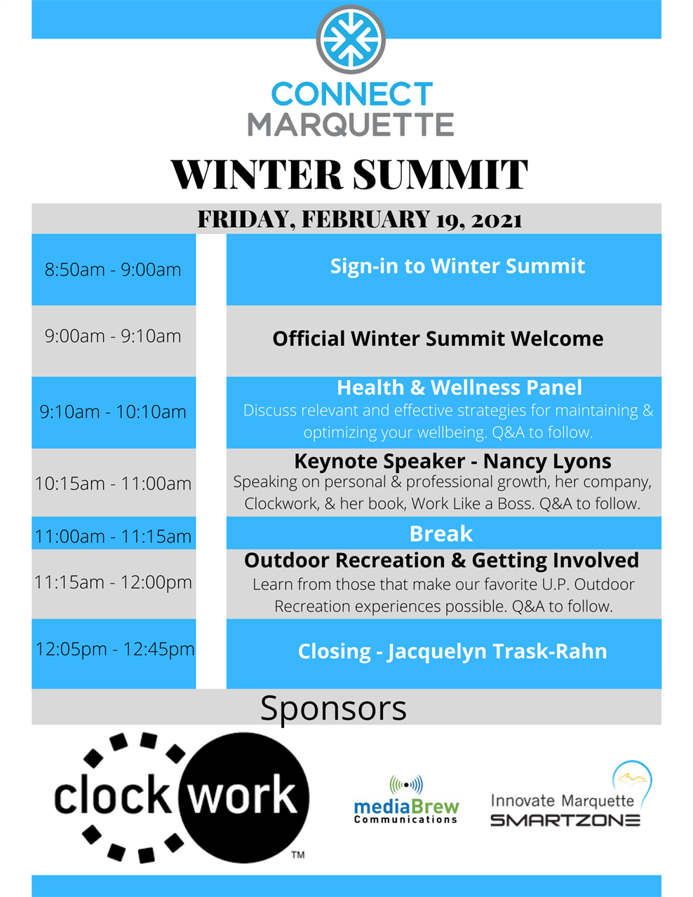 Attend the Connect Marquette Virtual Winter Summit For Professionals